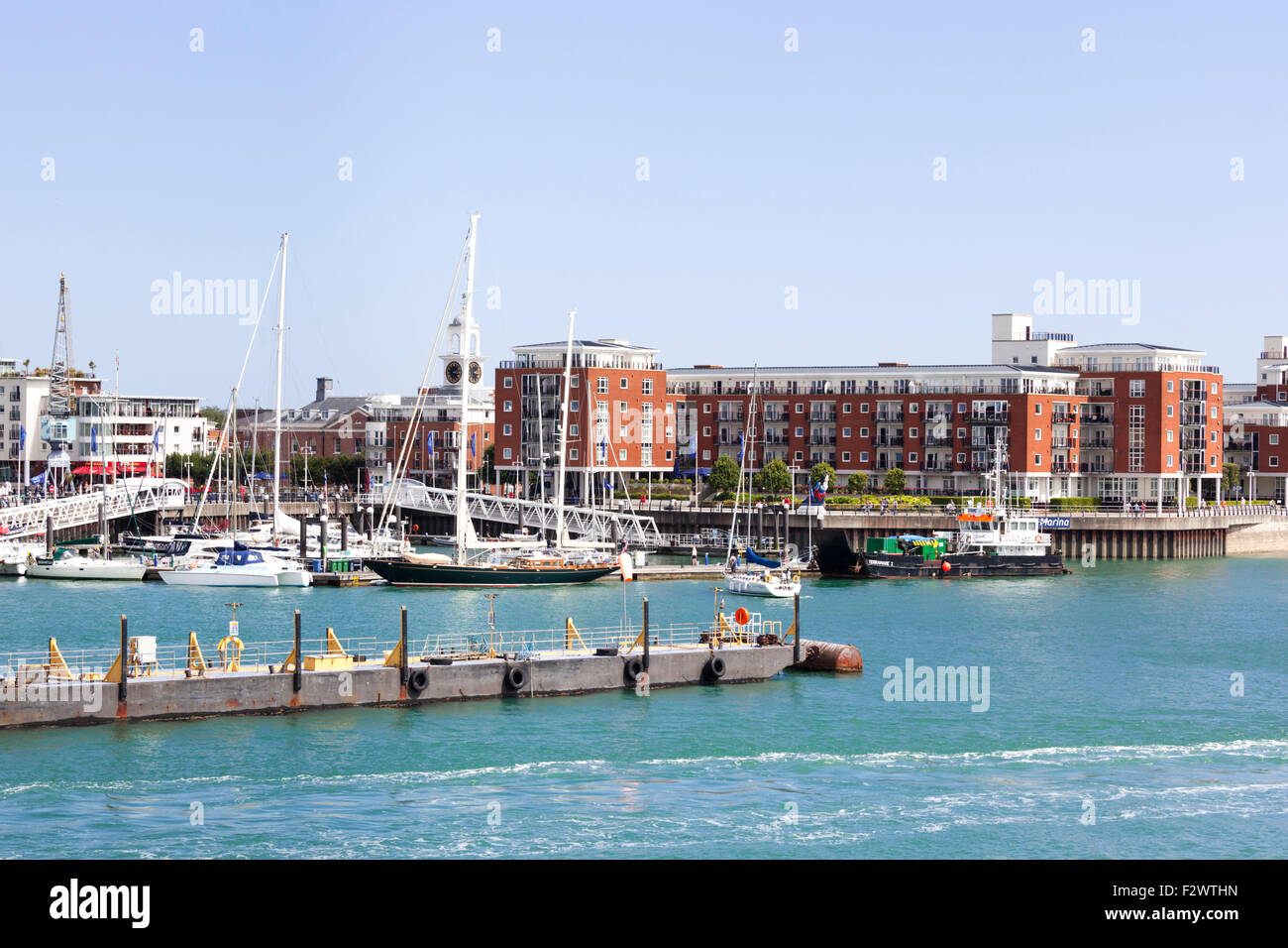 Modern development at Gunwharf Quays in Portsmouth harbour, Hampshire ...