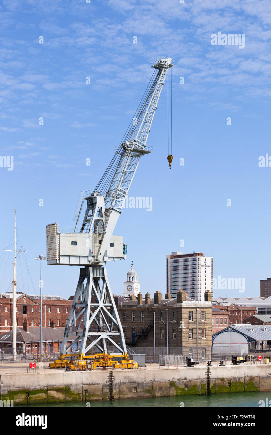 A traditional dockyard crane in Portsmouth Historic Dockyard ...