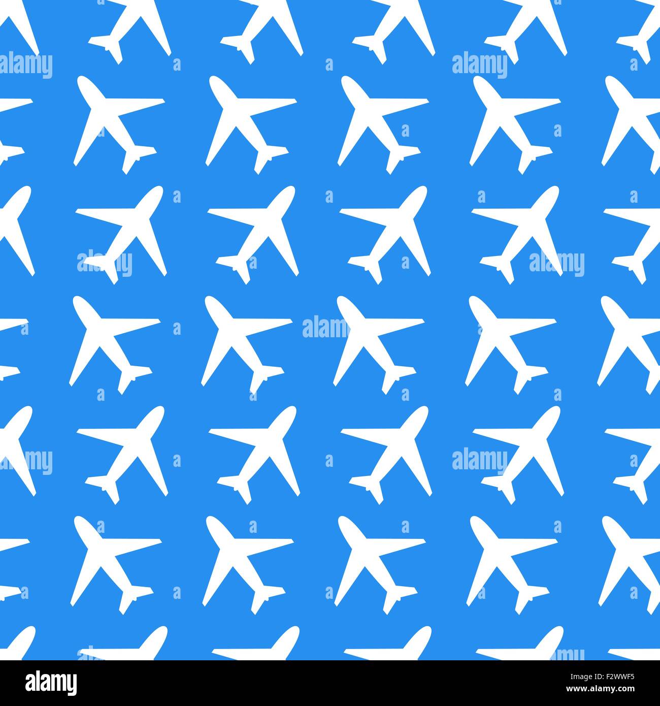 White plane icons on blue background seamless pattern Stock Vector ...