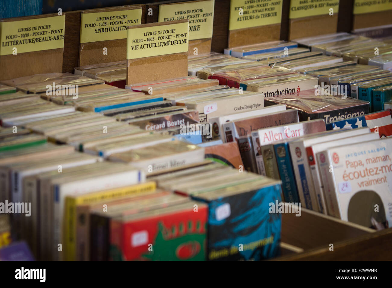 Many old books in a book shop in France Stock Photo - Alamy