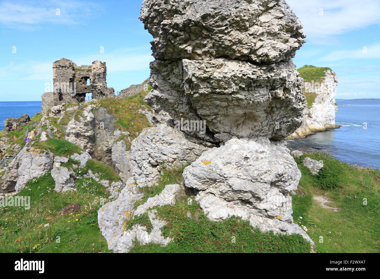 Ruins of Kinbane Castle near Ballycastle, Northern Ireland Stock Photo ...