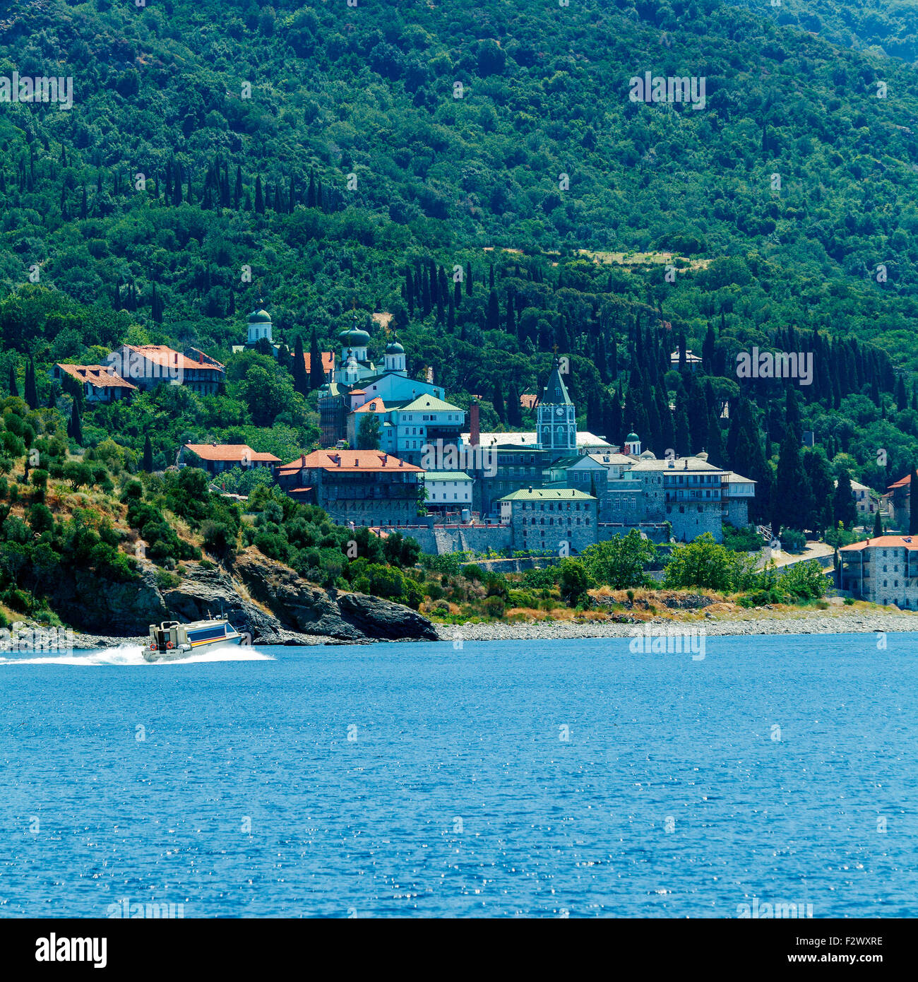 Saint Panteleimon Monastery, Athos Peninsula, Mount Athos, Chalkidiki ...