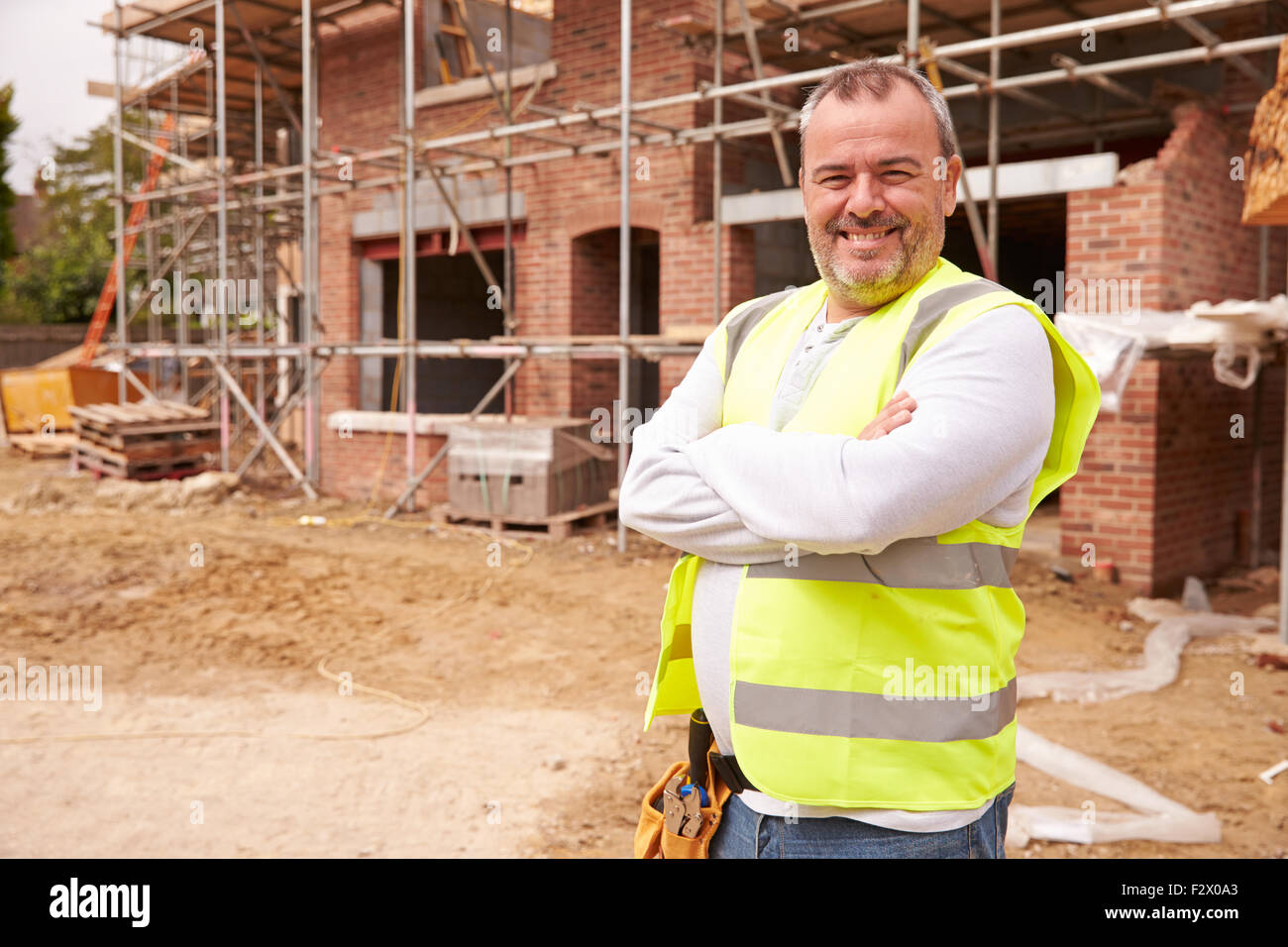 Portrait Of Construction Worker On Building Site Stock Photo - Alamy
