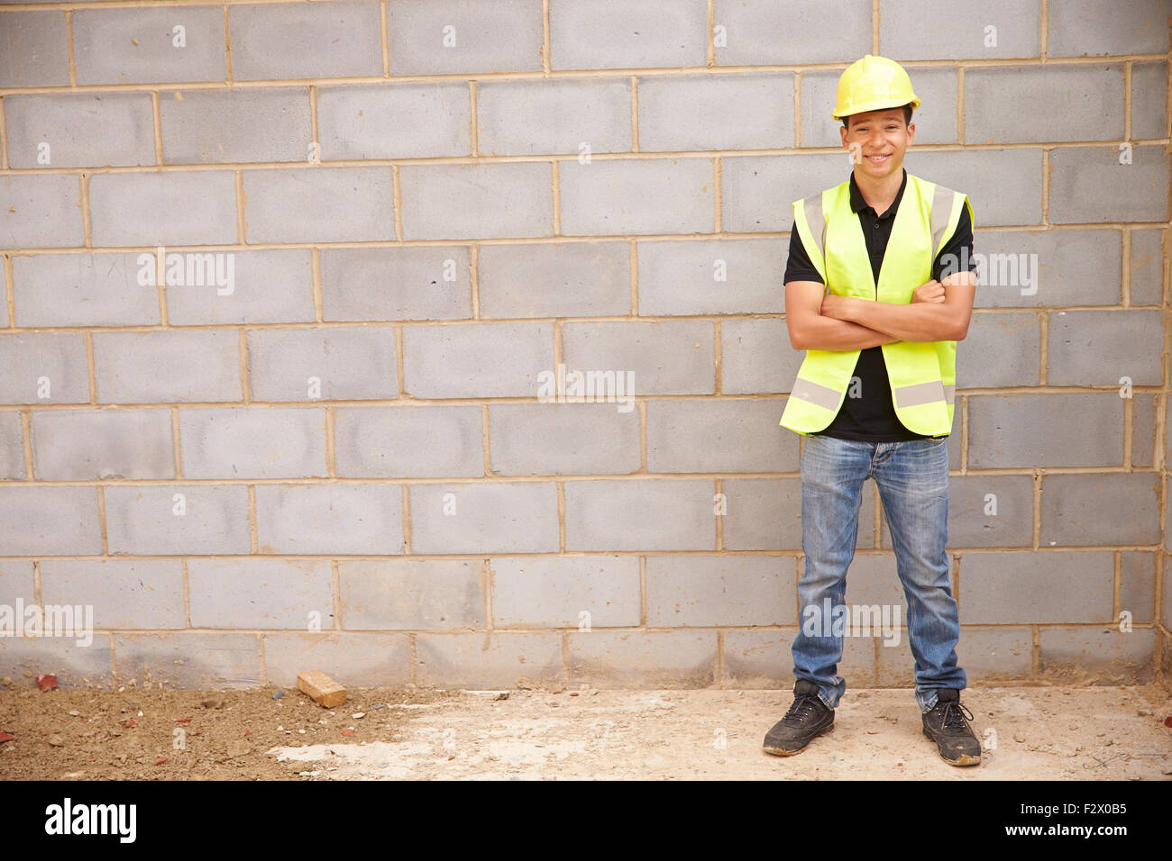 Portrait Of Male Construction Worker On Building Site Stock Photo - Alamy