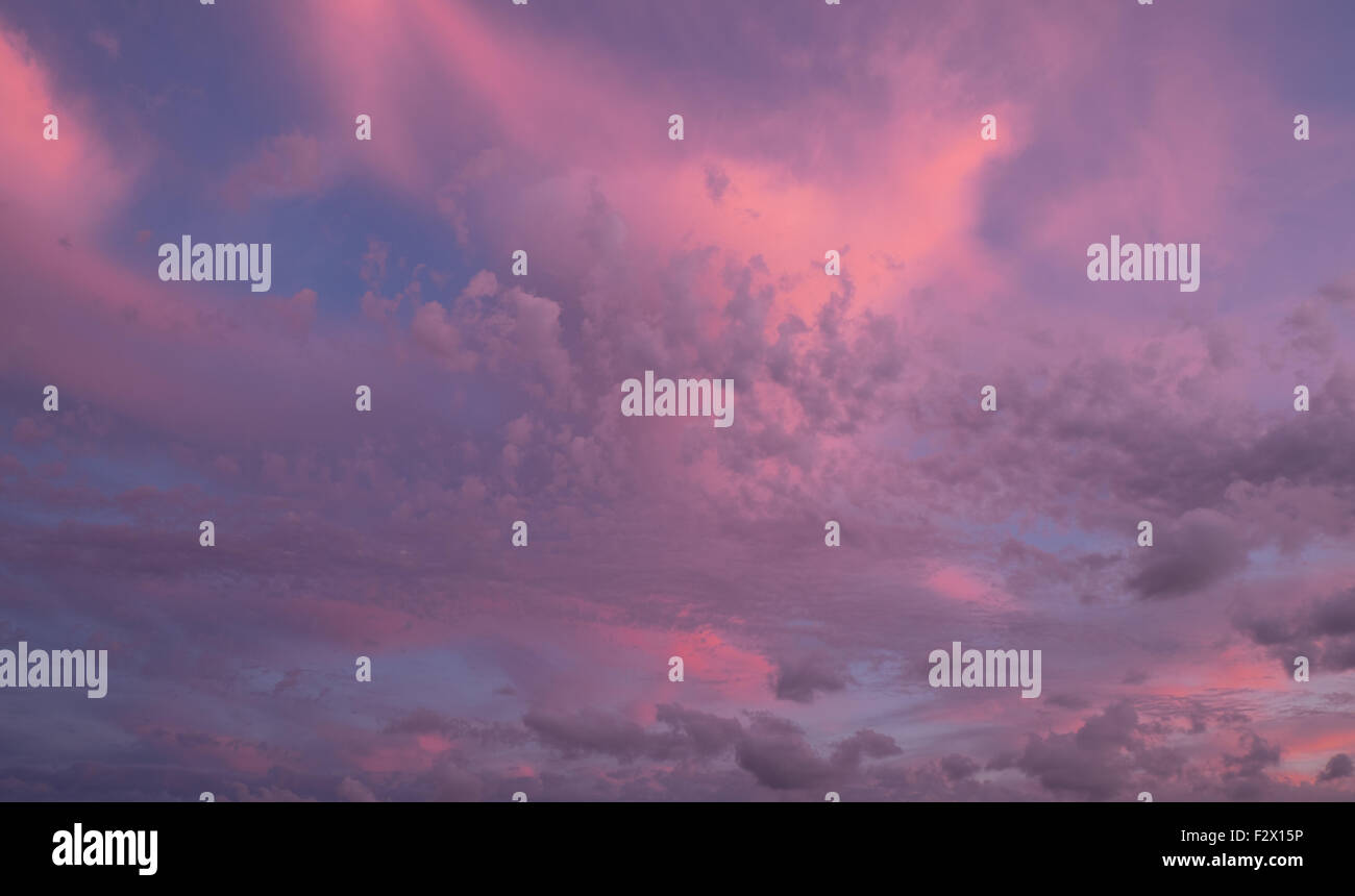 Pink evening sky Stock Photo - Alamy
