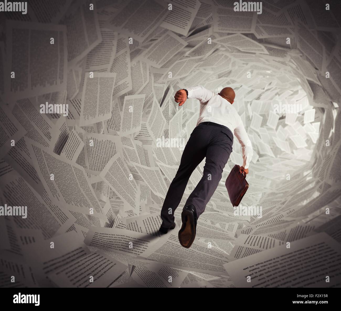 Tunnel of paper Stock Photo - Alamy