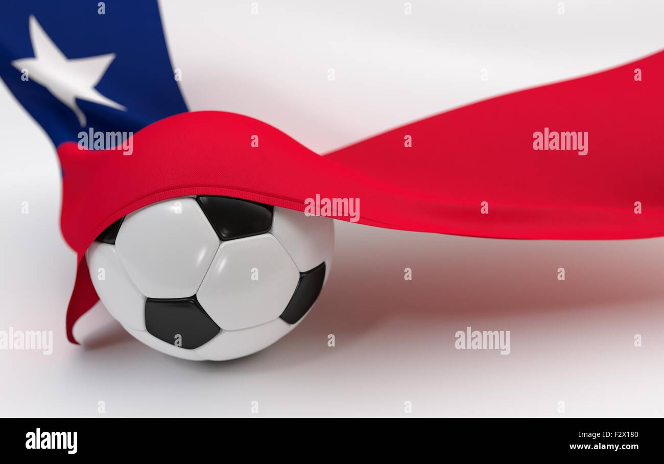 Chile flag and soccer ball on white backgrounds Stock Photo - Alamy