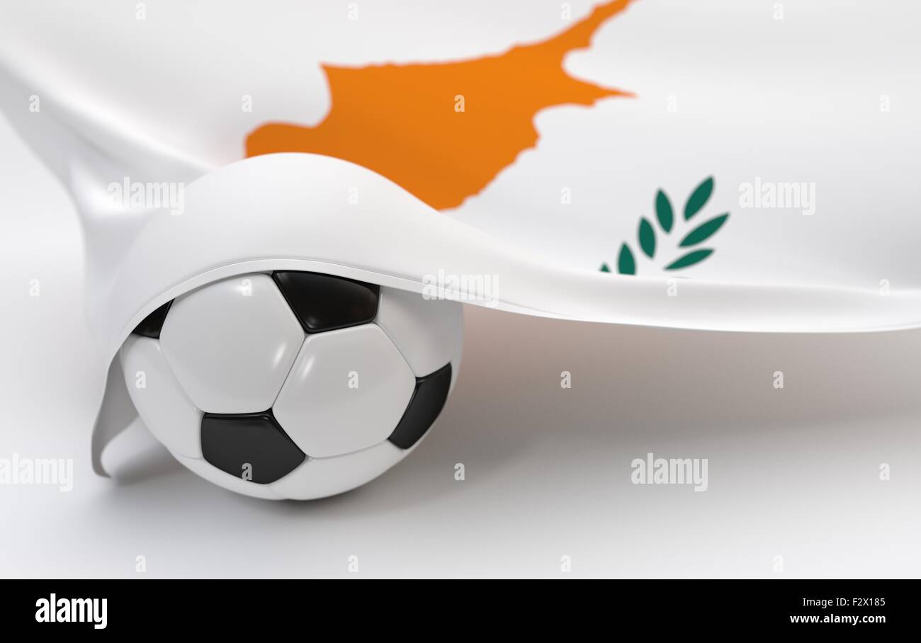 Cyprus flag and soccer ball on white backgrounds Stock Photo - Alamy