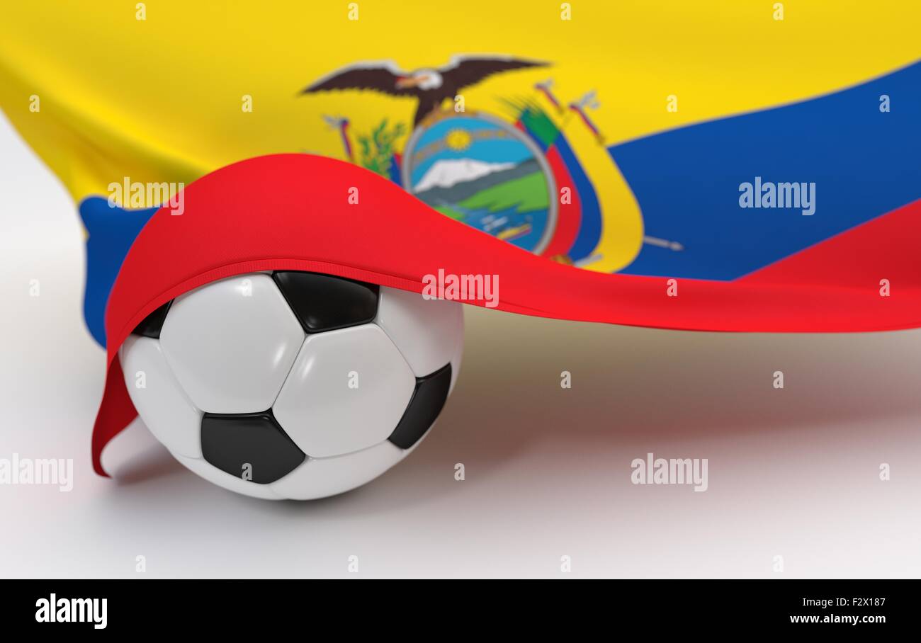 Ecuador flag and soccer ball on white backgrounds Stock Photo - Alamy