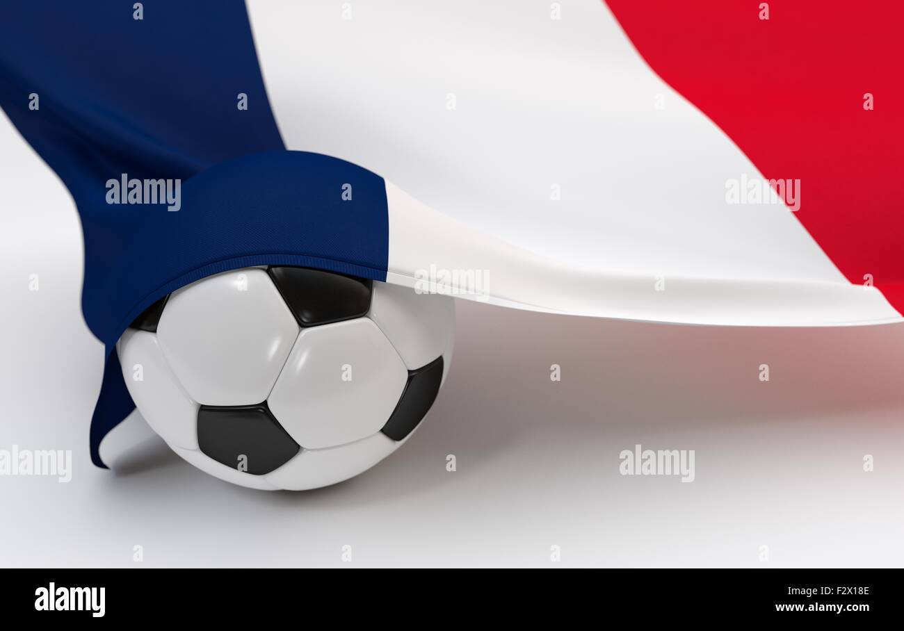 France flag and soccer ball on white backgrounds Stock Photo - Alamy