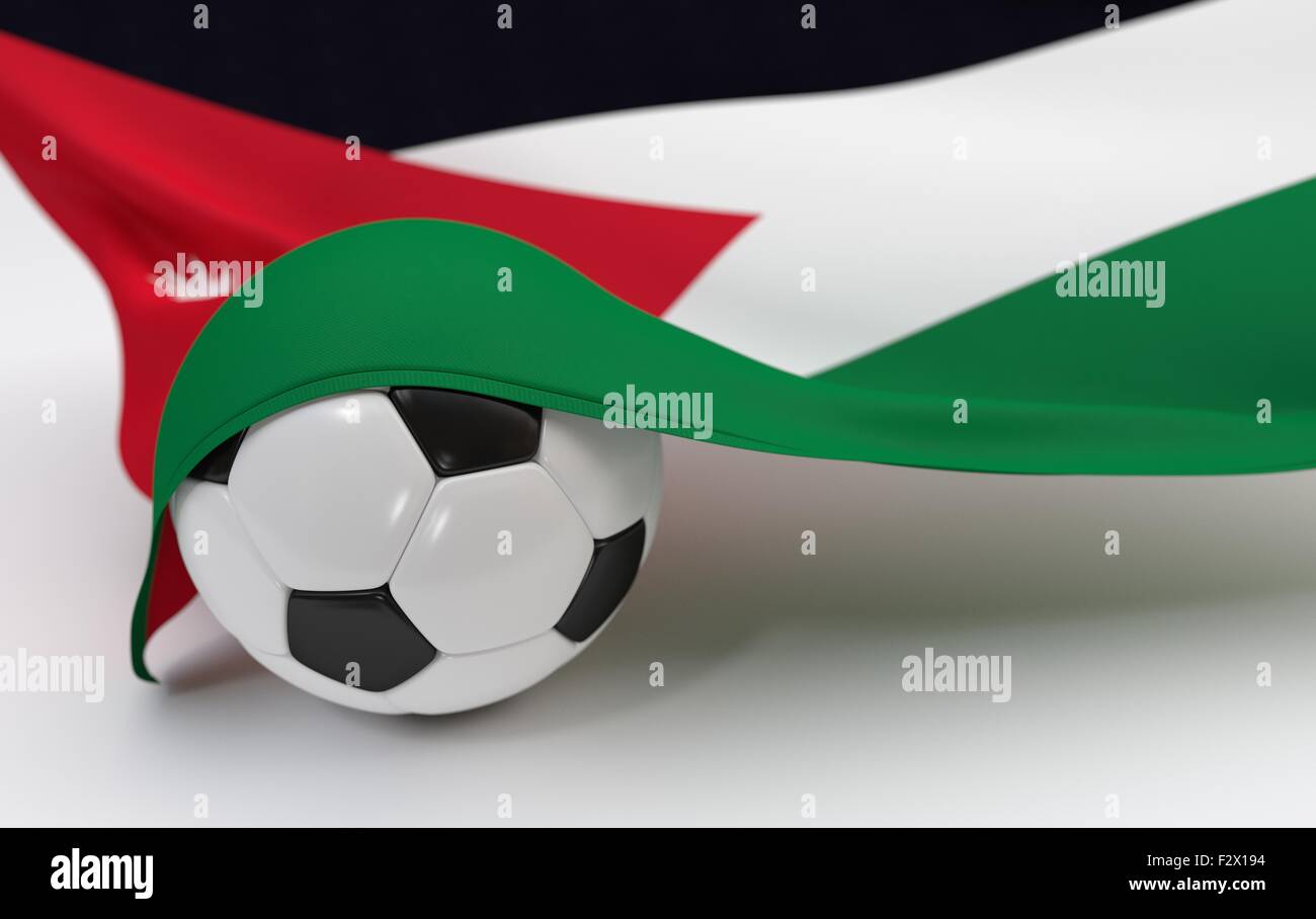 Jordan flag and soccer ball on white backgrounds Stock Photo - Alamy