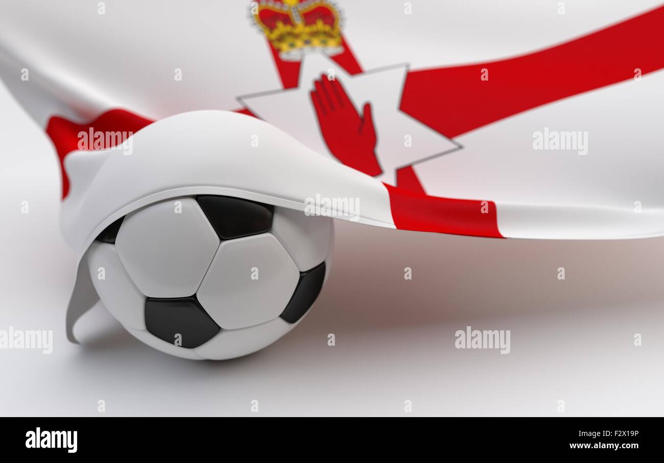 Northern Ireland flag and soccer ball on white backgrounds Stock Photo ...