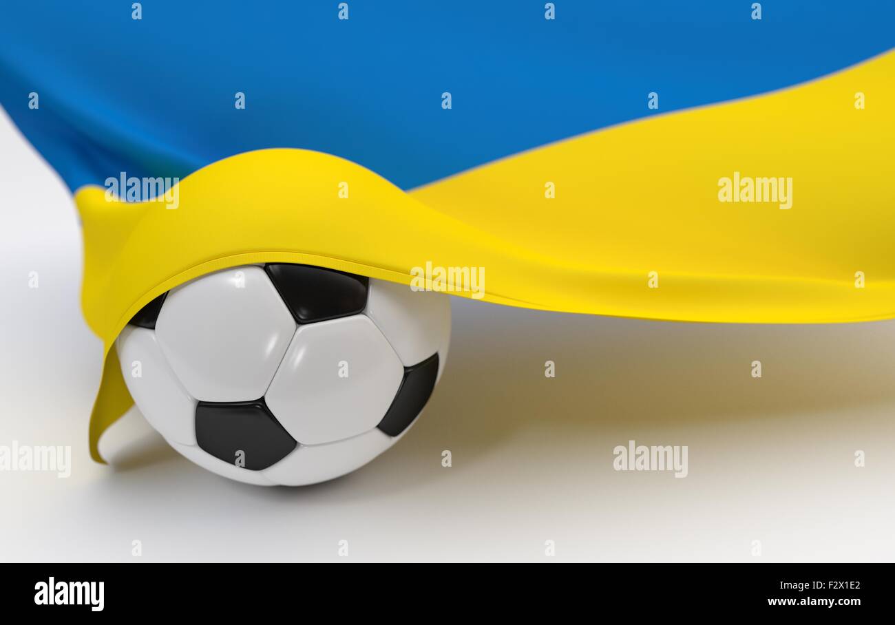 Ukraine flag and soccer ball on white backgrounds Stock Photo - Alamy