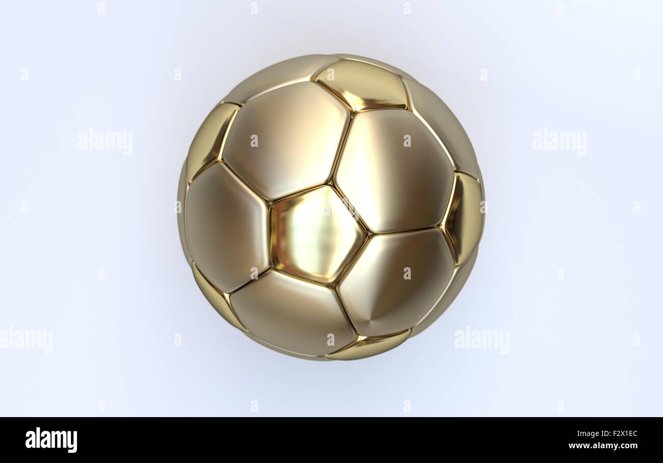 Gold championship soccer, football ball on white background Stock Photo ...