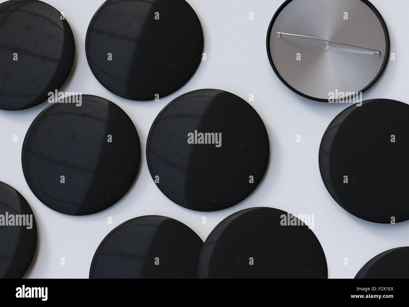 Blank black pins on grey background Stock Photo - Alamy