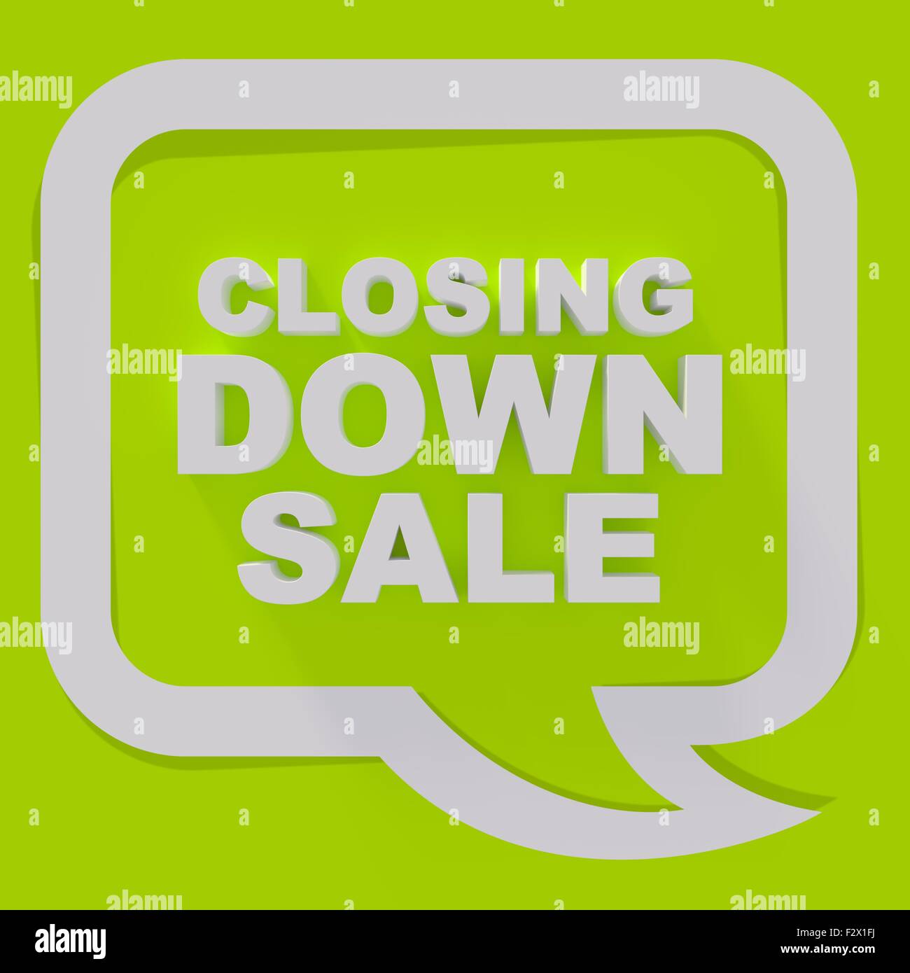 Closing down sale sign, white letters on green background Stock Photo ...