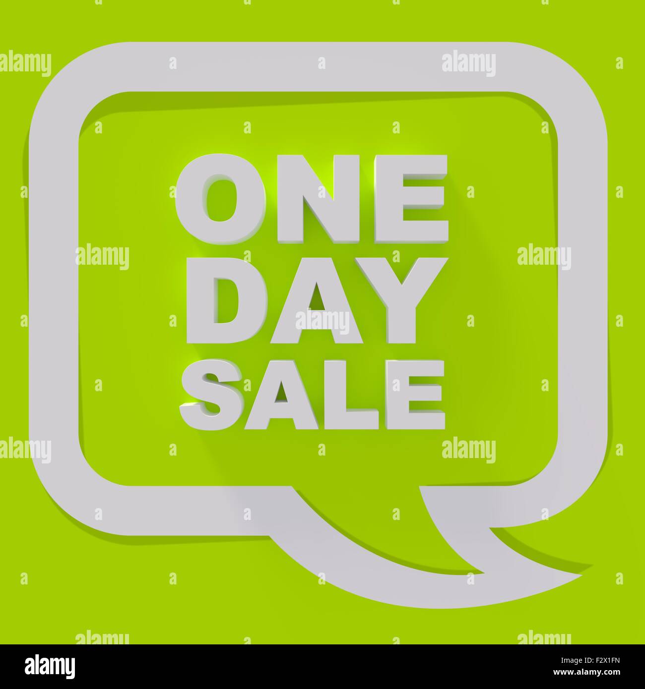 One day sale sign, white letters on green background Stock Photo - Alamy