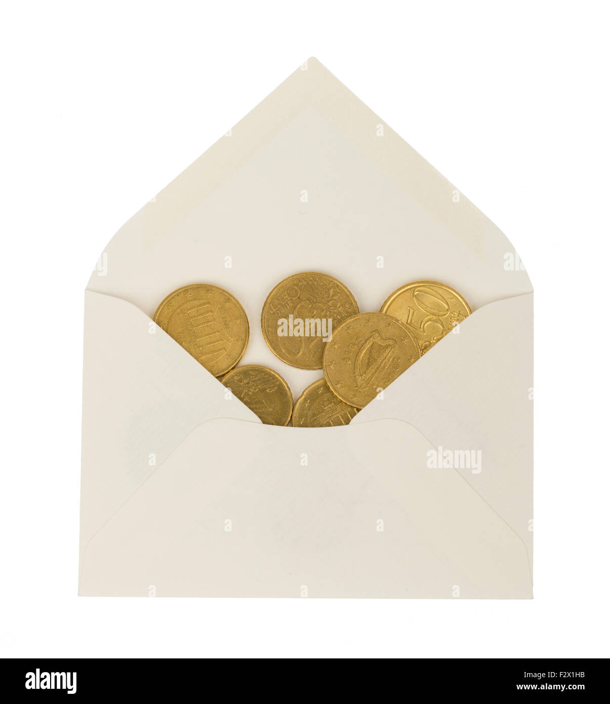 Golden envelope isolated Cut Out Stock Images & Pictures - Alamy