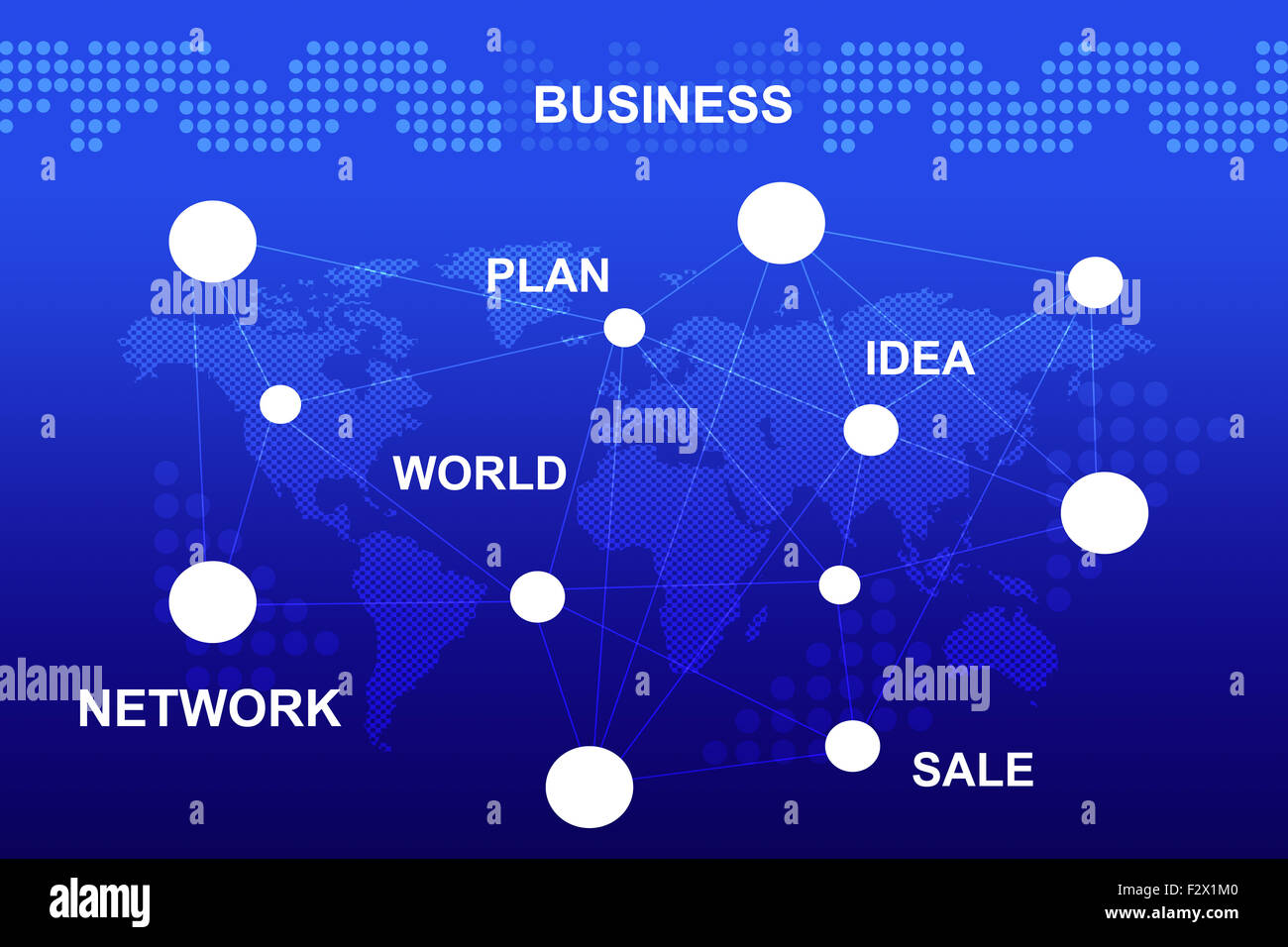 Abstract blue background with business words Stock Photo - Alamy