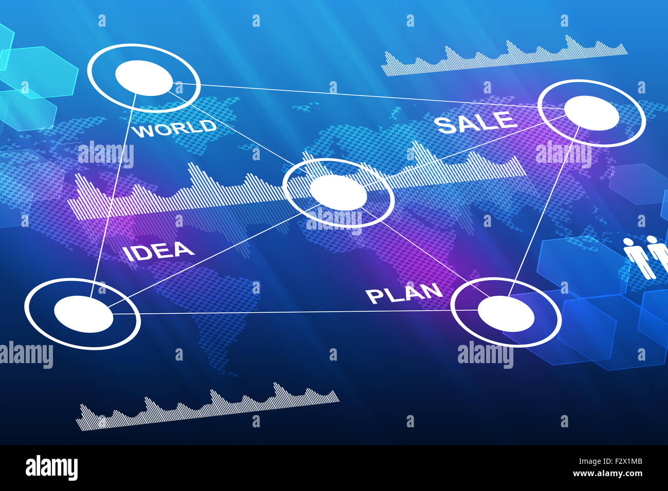 Abstract blue background with graphs Stock Photo - Alamy