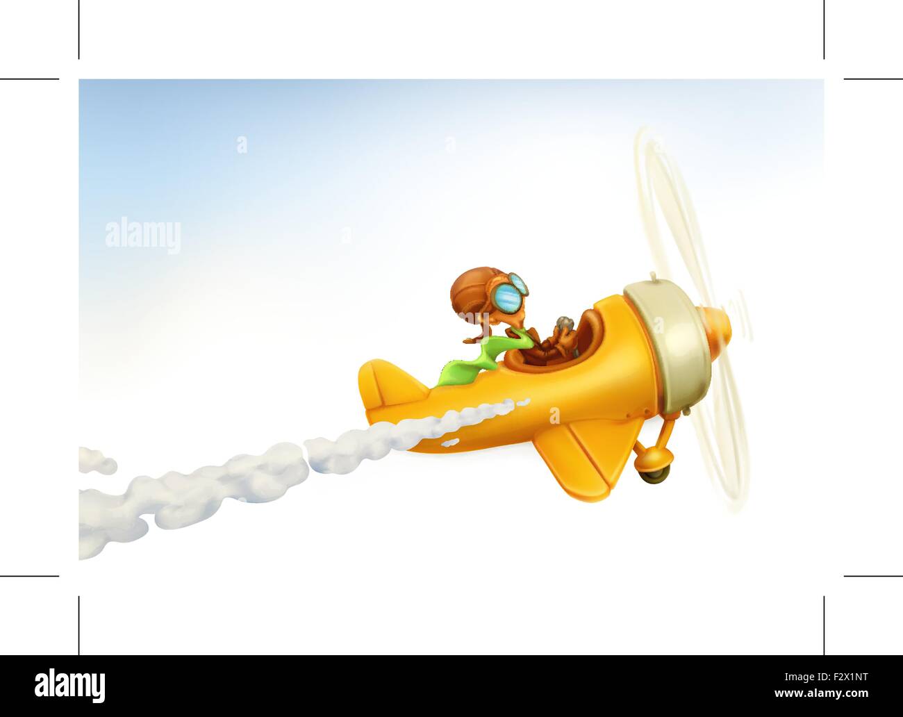 Funny airplane, vector cartoon isolated on white background Stock ...
