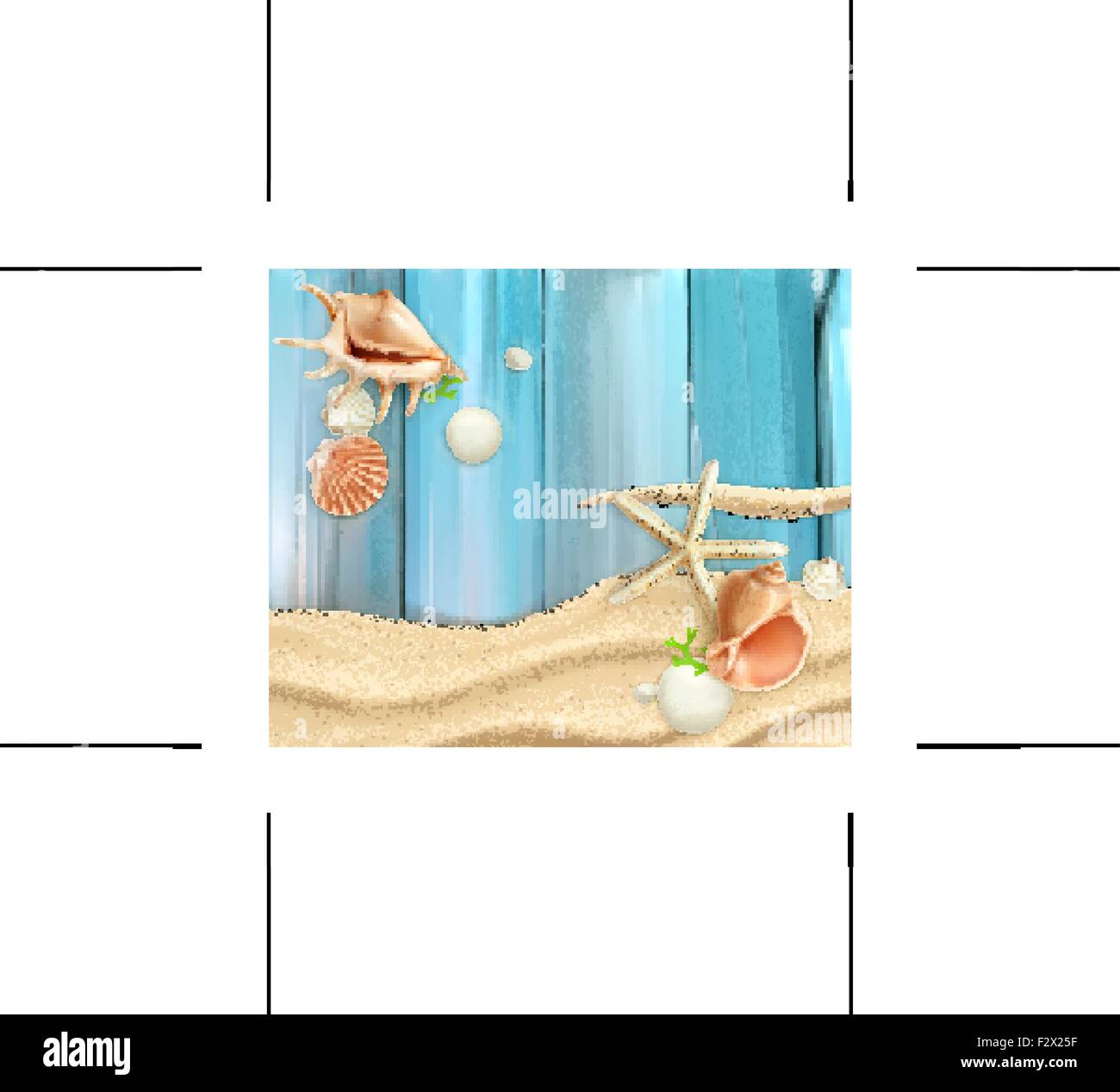 Seashells on sand sea Stock Vector Images - Alamy