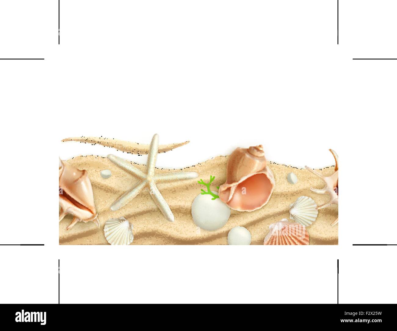 Seashells on sand, vector seamless background Stock Vector Image & Art ...