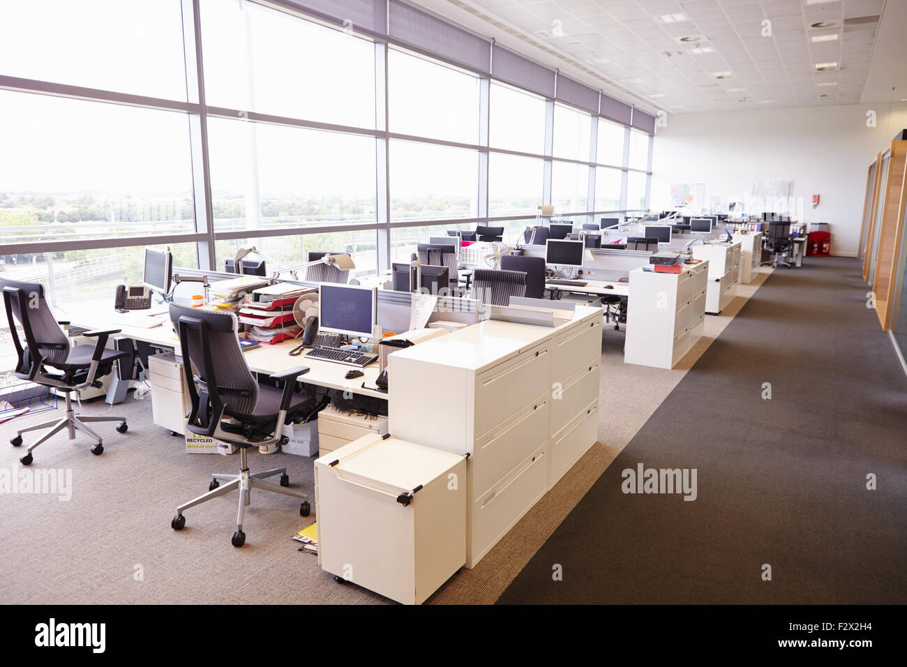 Large open plan office interior without people Stock Photo - Alamy