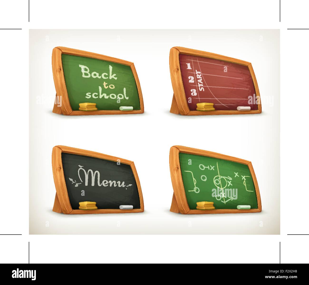 Chalkboards, school sport menu vector set Stock Vector Image & Art - Alamy