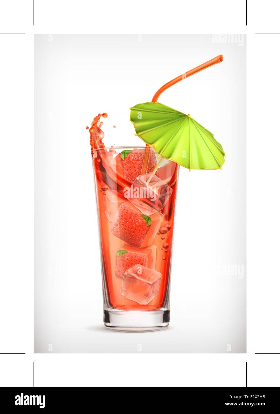 Strawberry cocktail, vector icon Stock Vector Image & Art - Alamy