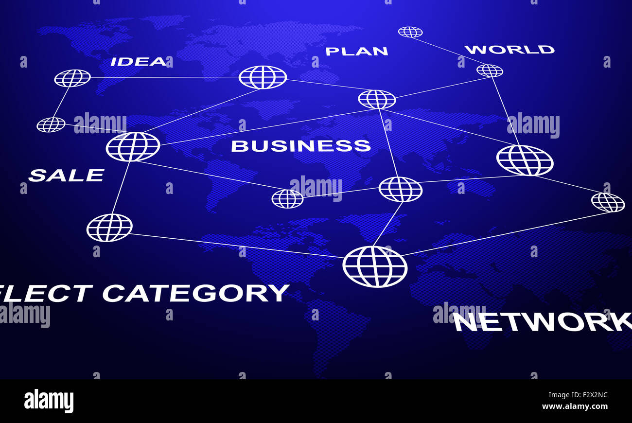 Blue background with business words Stock Photo - Alamy