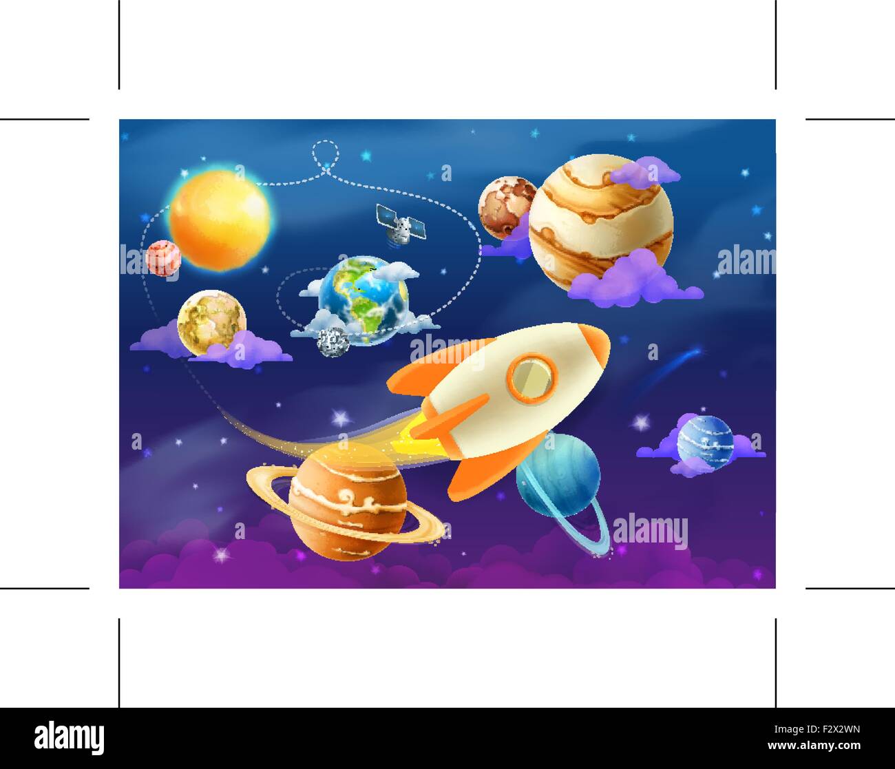 Solar system map planets Stock Vector Images - Alamy