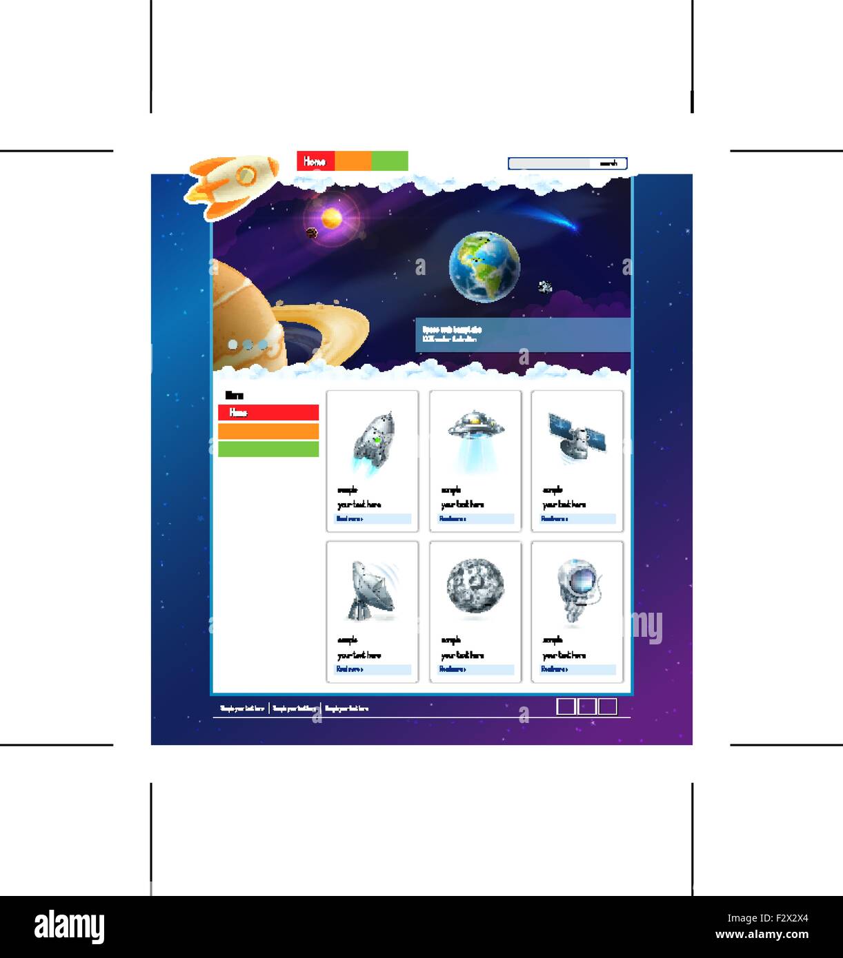 Space vector website template Stock Vector Image & Art - Alamy