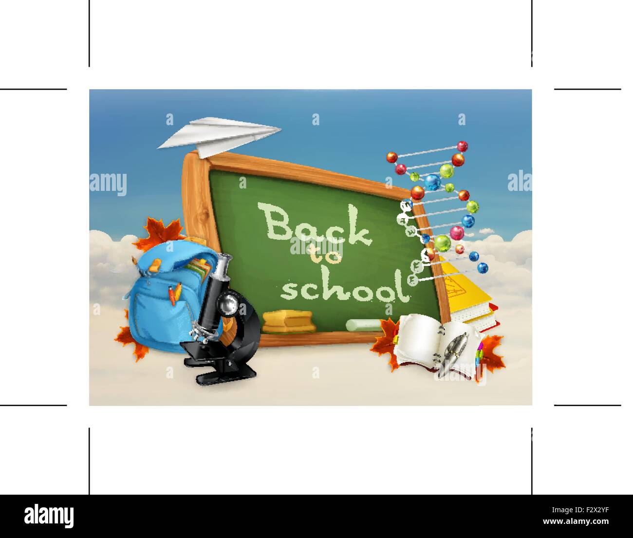 Back to school, studying and teaching, education and knowledge, vector ...