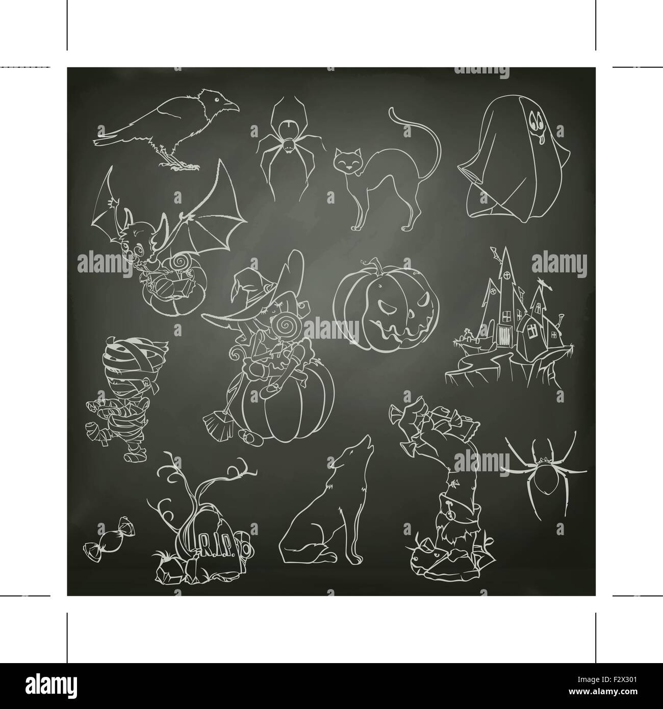 Halloween cartoon raven horror Cut Out Stock Images & Pictures - Alamy