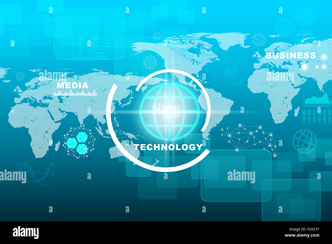 World map with molecule Stock Photo - Alamy