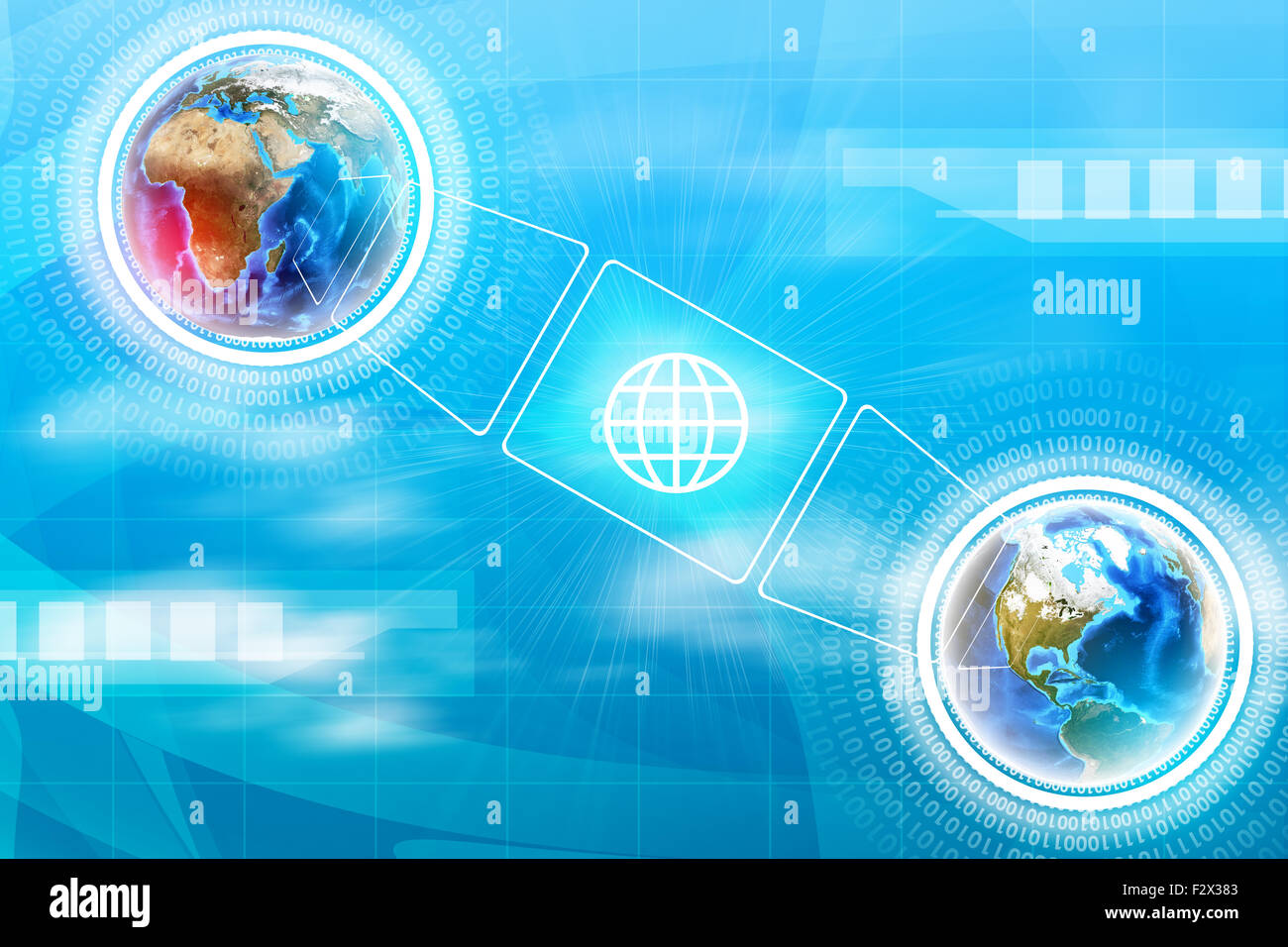 Earth globes with numbers Stock Photo - Alamy