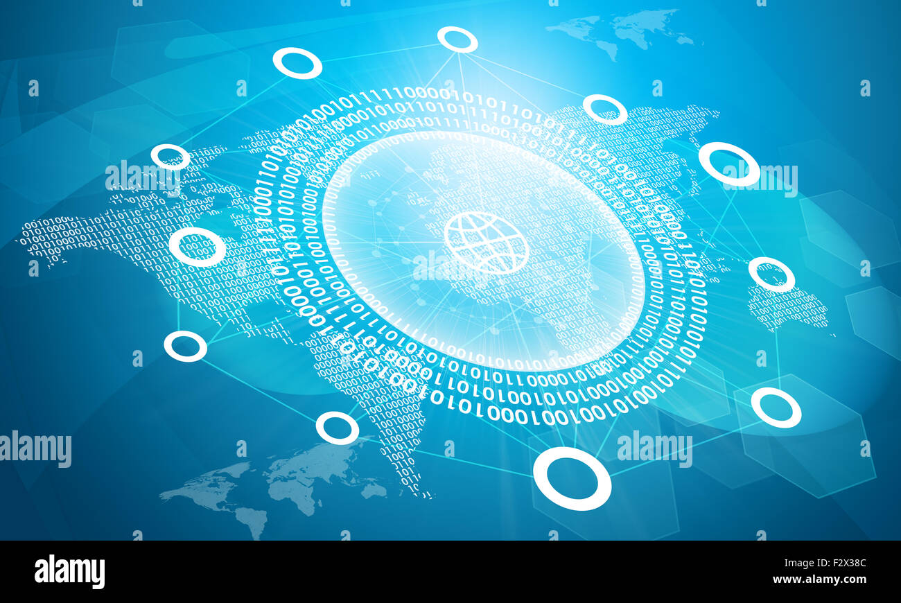 Circle of numbers with world map Stock Photo - Alamy