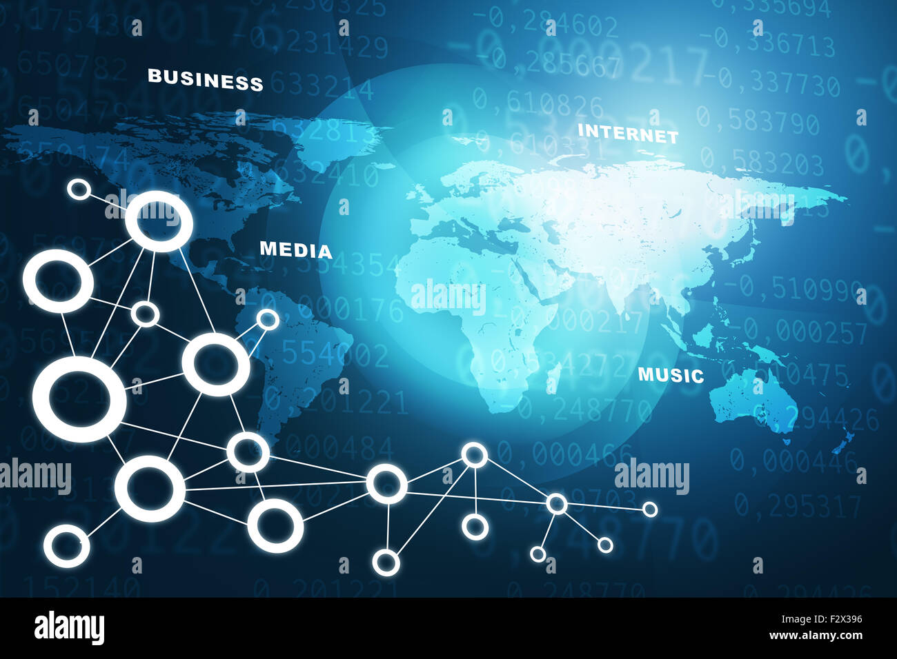 World map with signs Stock Photo - Alamy