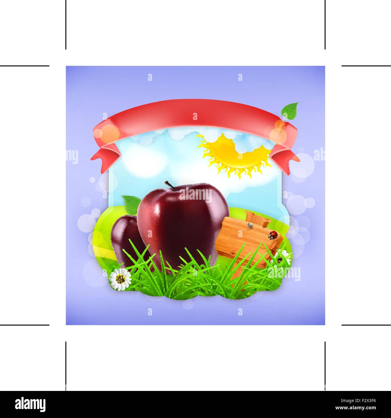 Food banner farm apples Stock Vector Images - Alamy