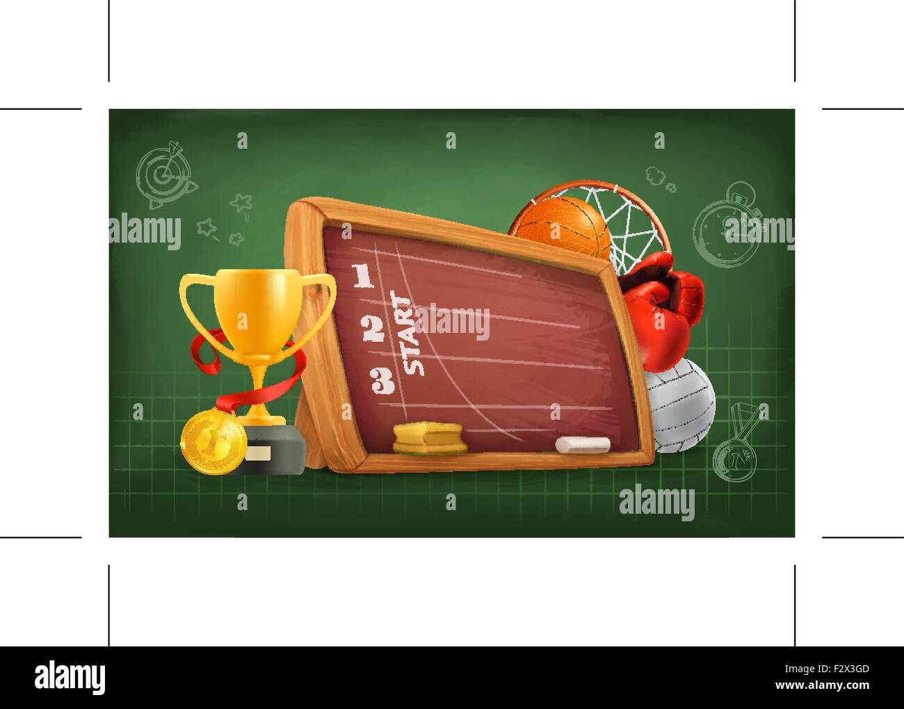 School, sports and achievement, vector background Stock Vector Image ...