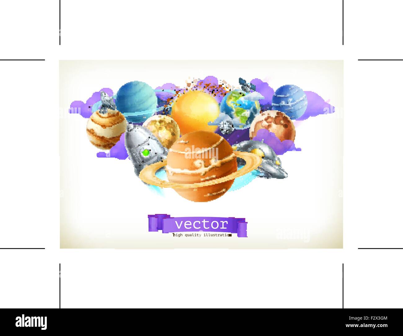 Universe, vector illustration isolated on white Stock Vector Image ...