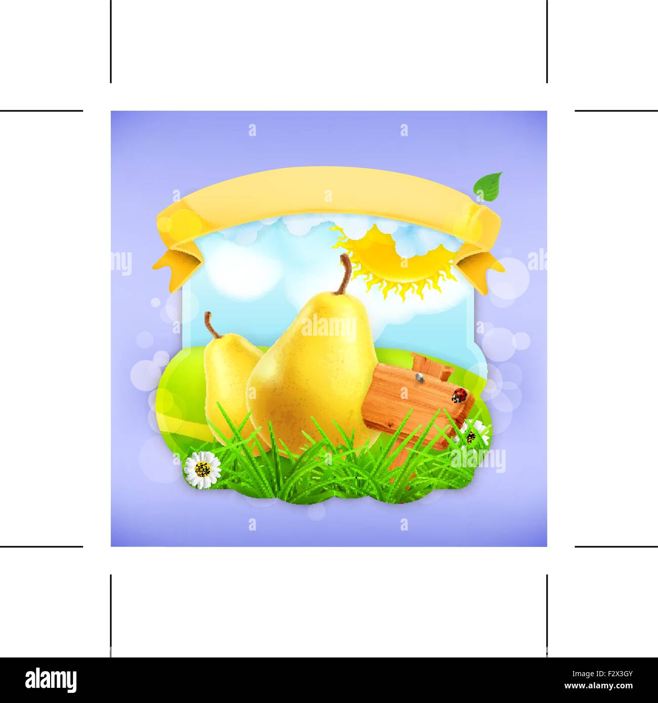 Yellow pear, vector label design Stock Vector Image & Art - Alamy
