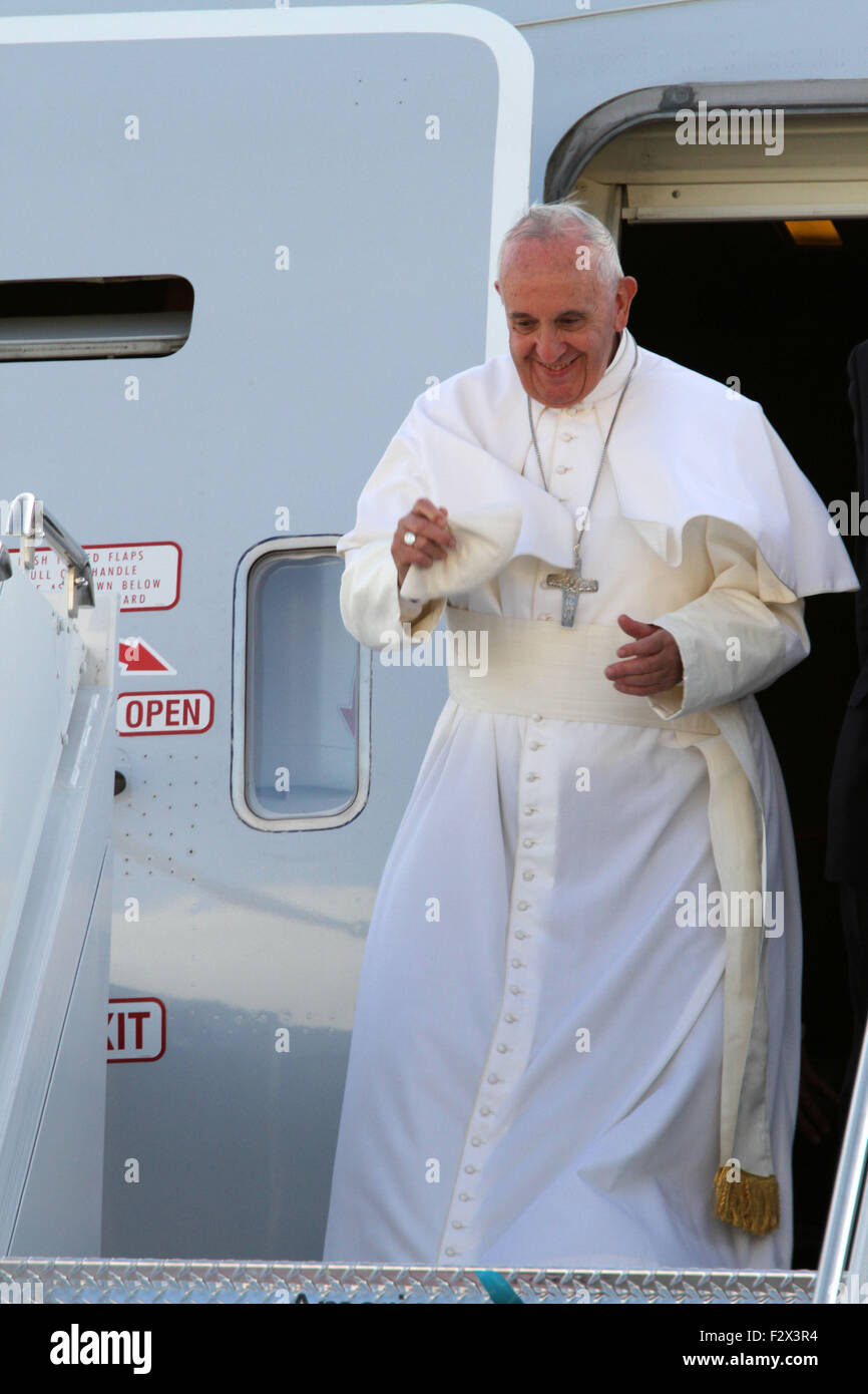 New York, New York, USA. 24th Sep, 2015. Arrival of Pope Francis at ...