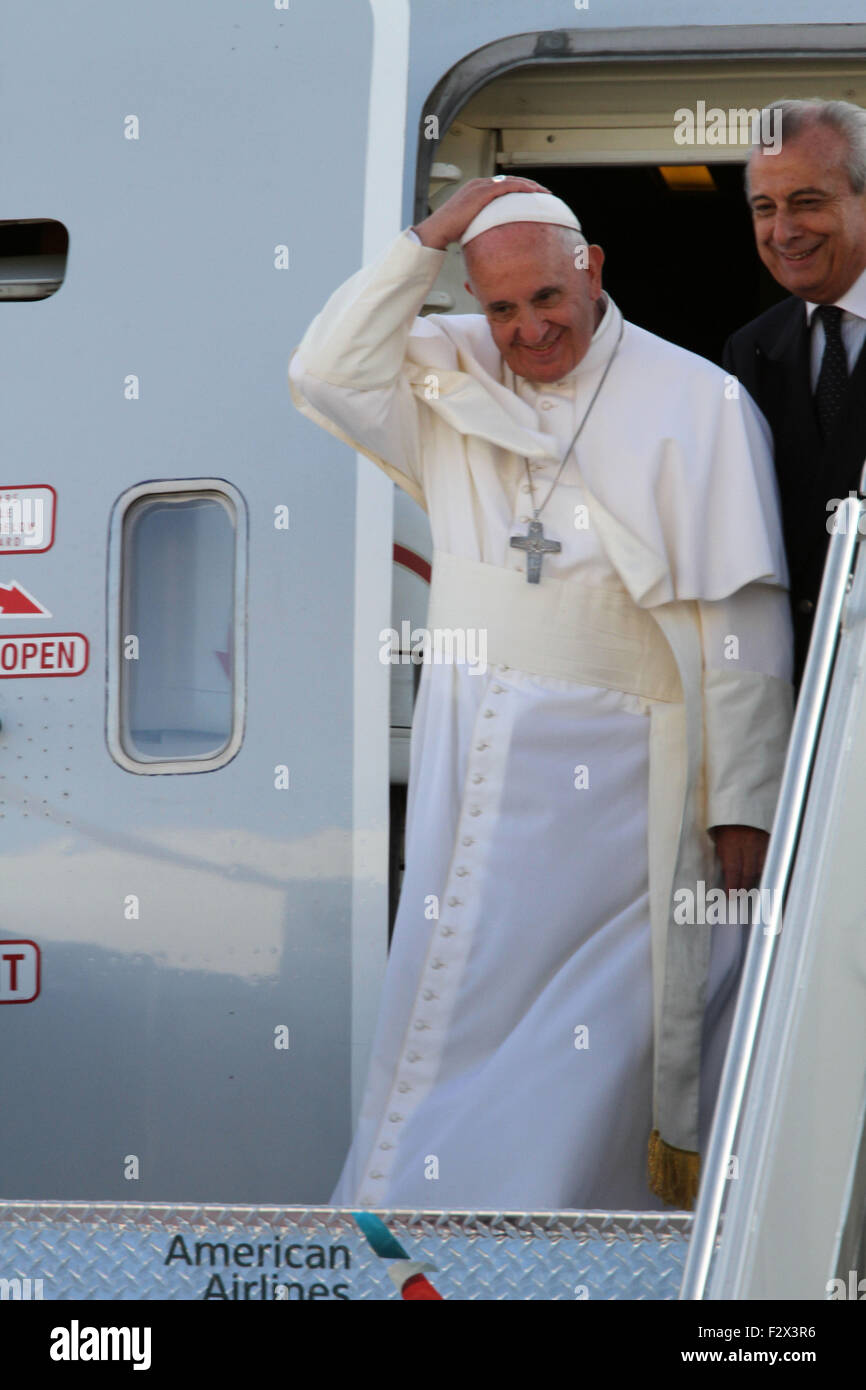 New York, New York, USA. 24th Sep, 2015. Arrival of Pope Francis at ...