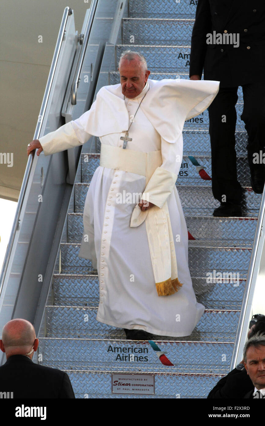 New York, New York, USA. 24th Sep, 2015. Arrival of Pope Francis at ...