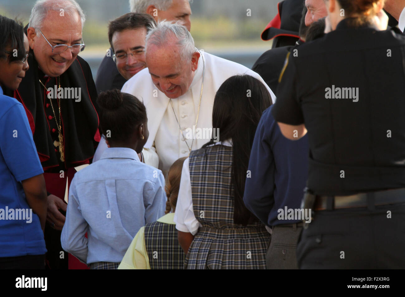 New York, New York, USA. 24th Sep, 2015. Arrival of Pope Francis at ...