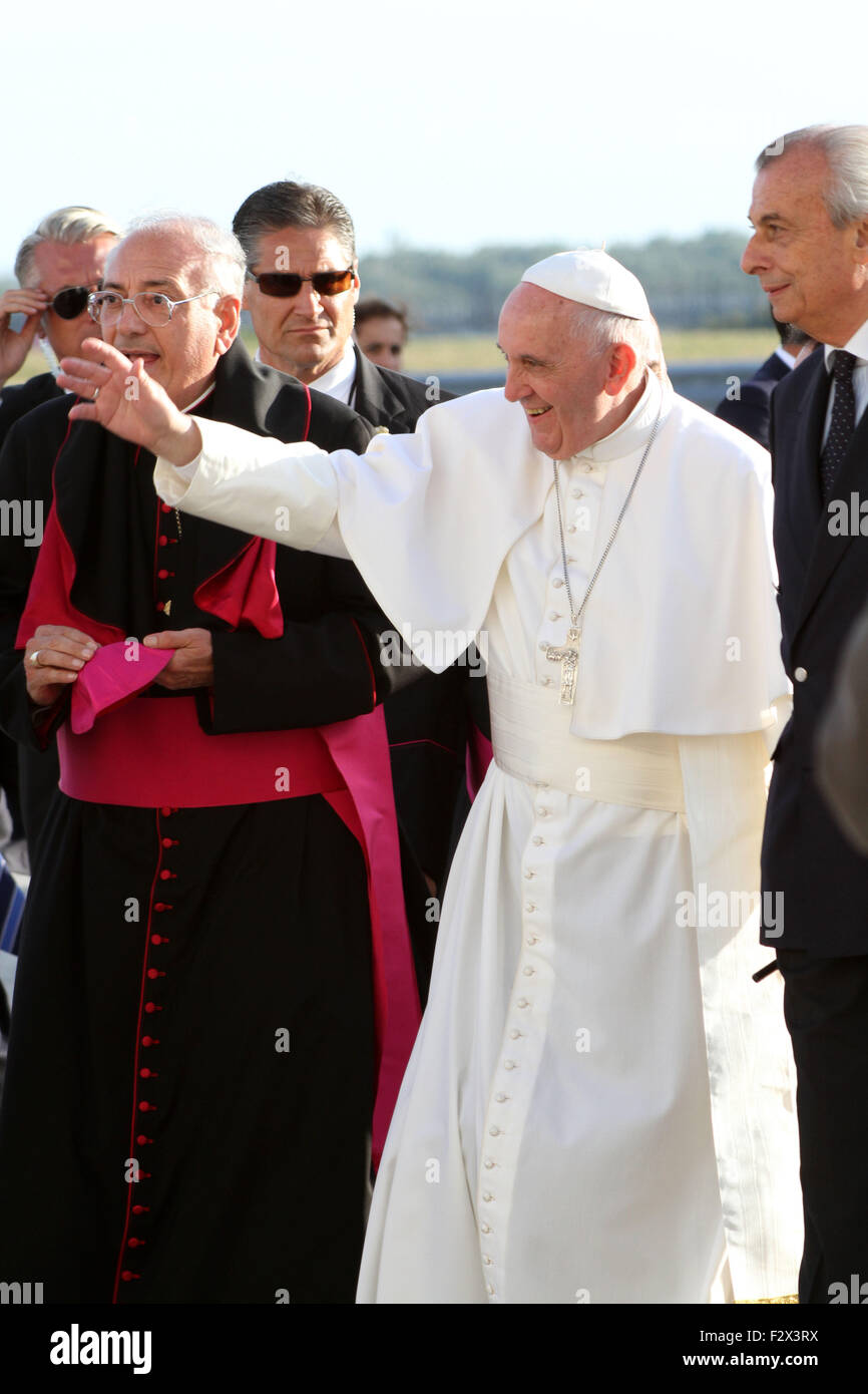 New York, New York, USA. 24th Sep, 2015. Arrival of Pope Francis at ...