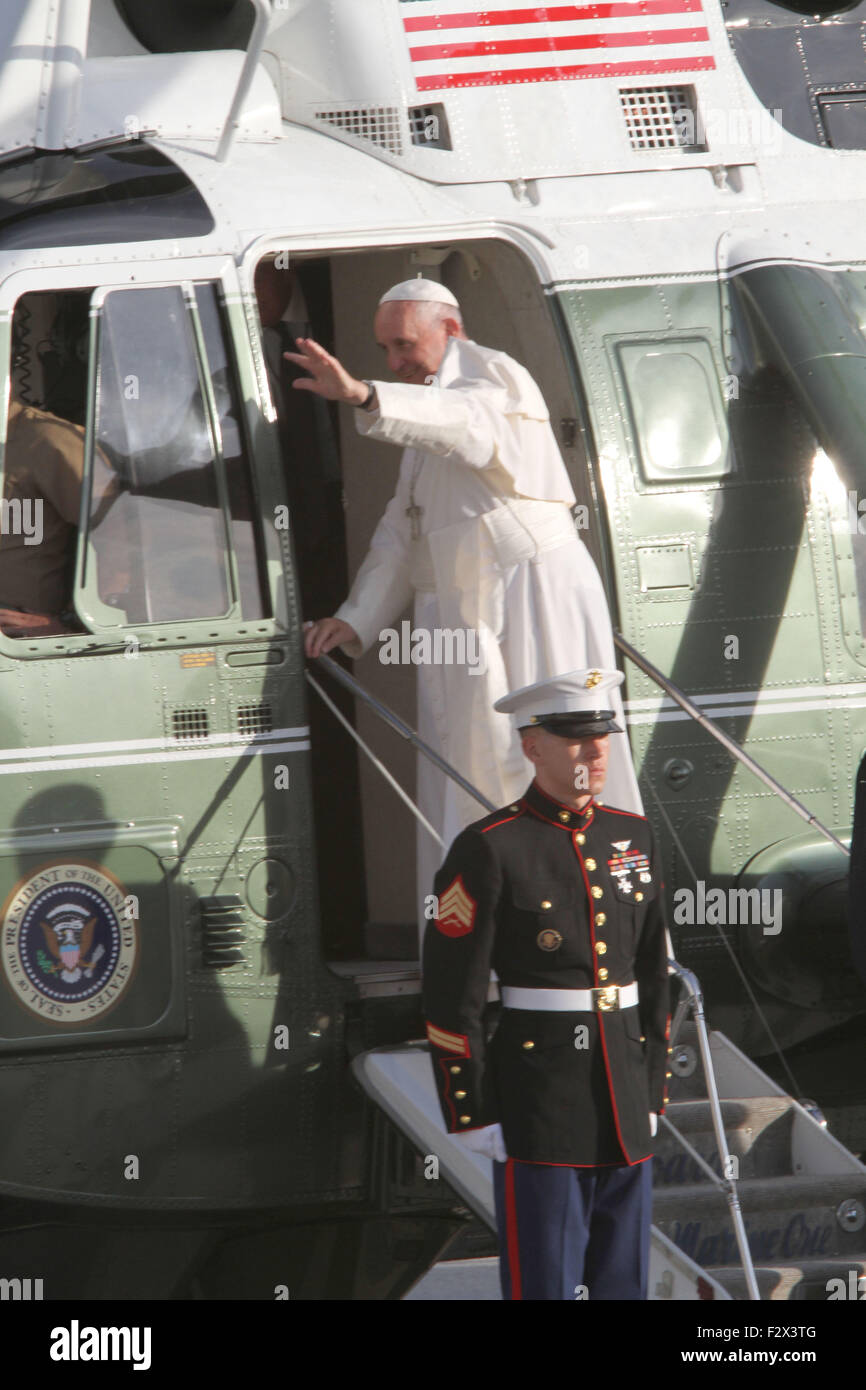 New York, New York, USA. 24th Sep, 2015. Arrival of Pope Francis at ...