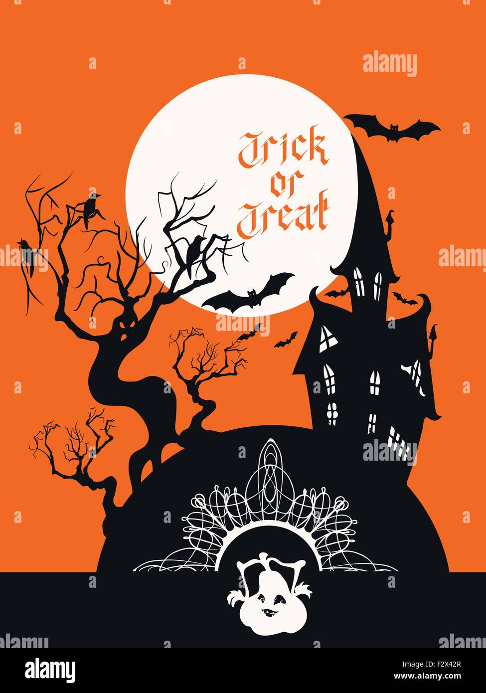 Spooky house illustration Stock Vector Images - Alamy